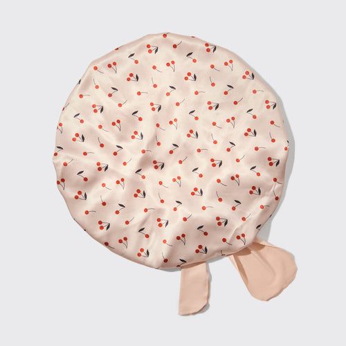 Cherry Print Oversized Satin Bonnet – KITSCH