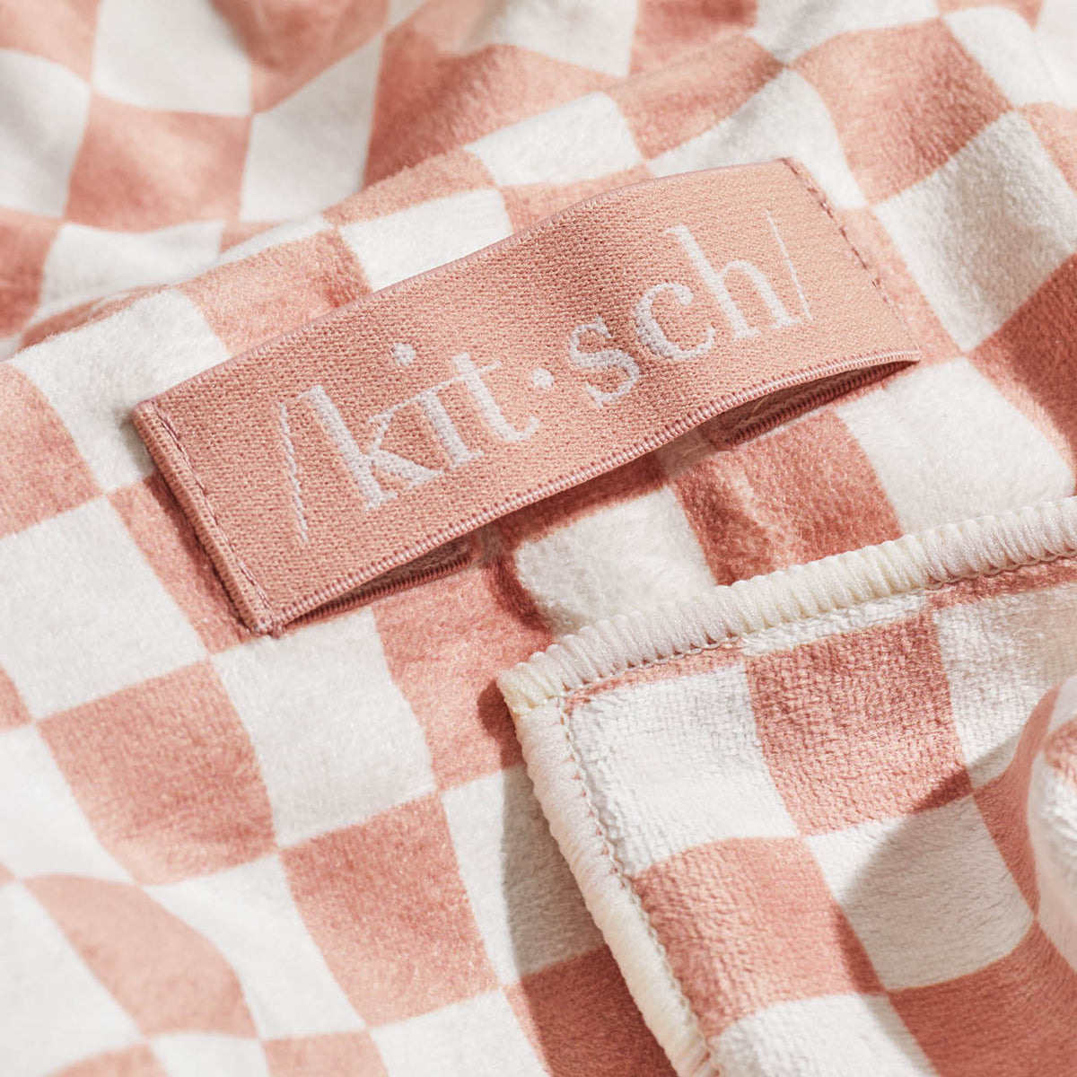 Terracotta Checker XL Hair Towel Wrap – KITSCH