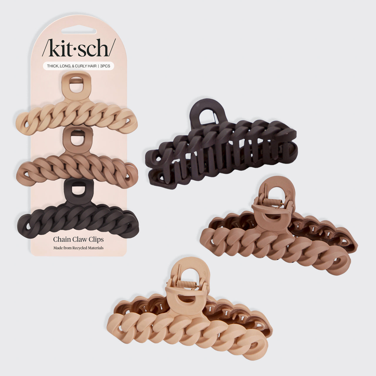 Neutral Chain Claw Clips 3pc Set – KITSCH